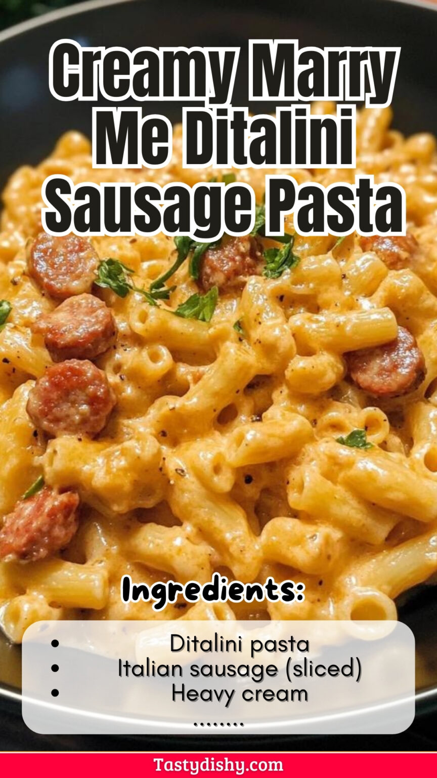 Delicious Creamy Marry Me Ditalini Sausage Pasta Recipe - Delicious ...